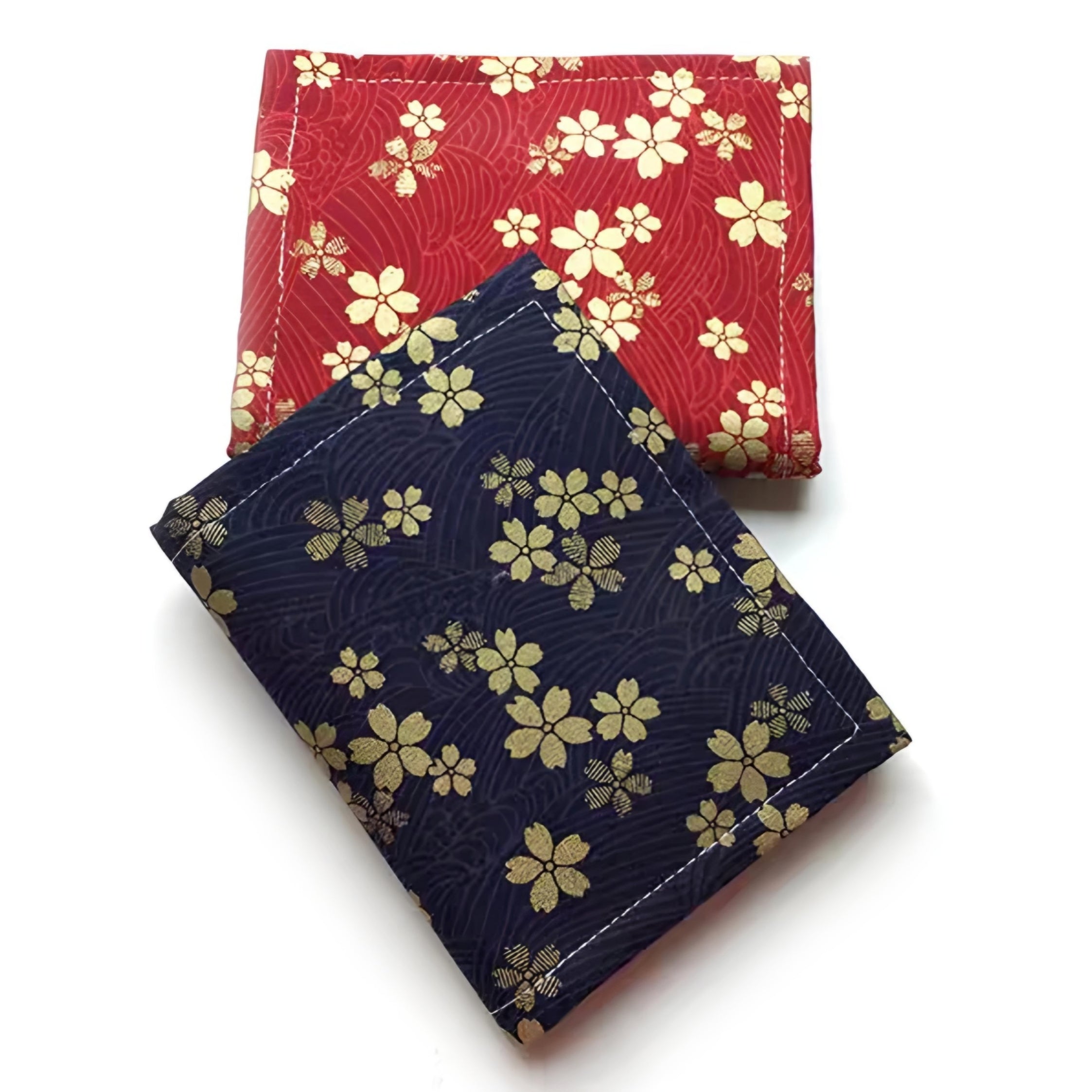 Handmade Japanese Golden Sakura Fabric Wallet – Seigaihaya