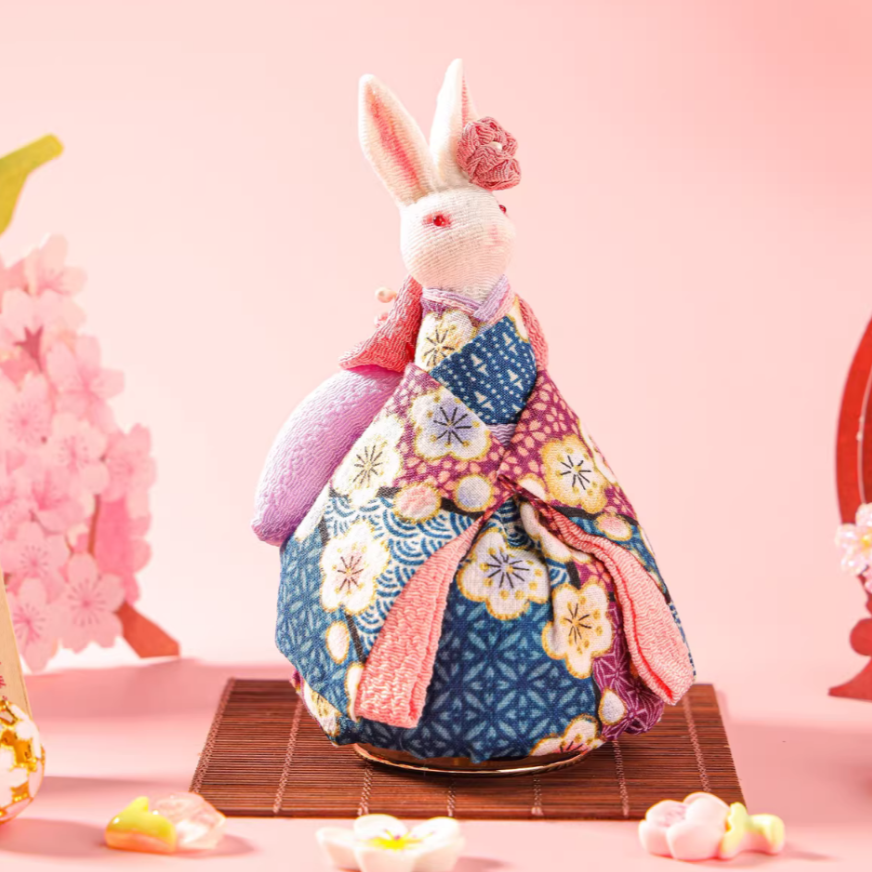 Handmade Kimono Rabbit Music Doll | Japanese Gift | Seigaihaya