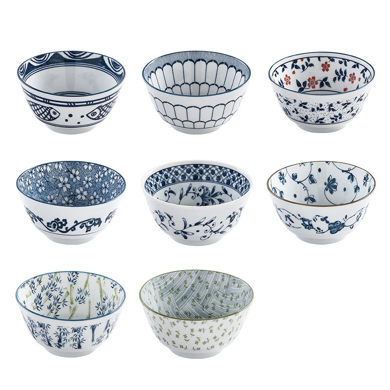 Traditional Japanese Rice Bowl 6-Piece Set | Japanese Dinnerware ...