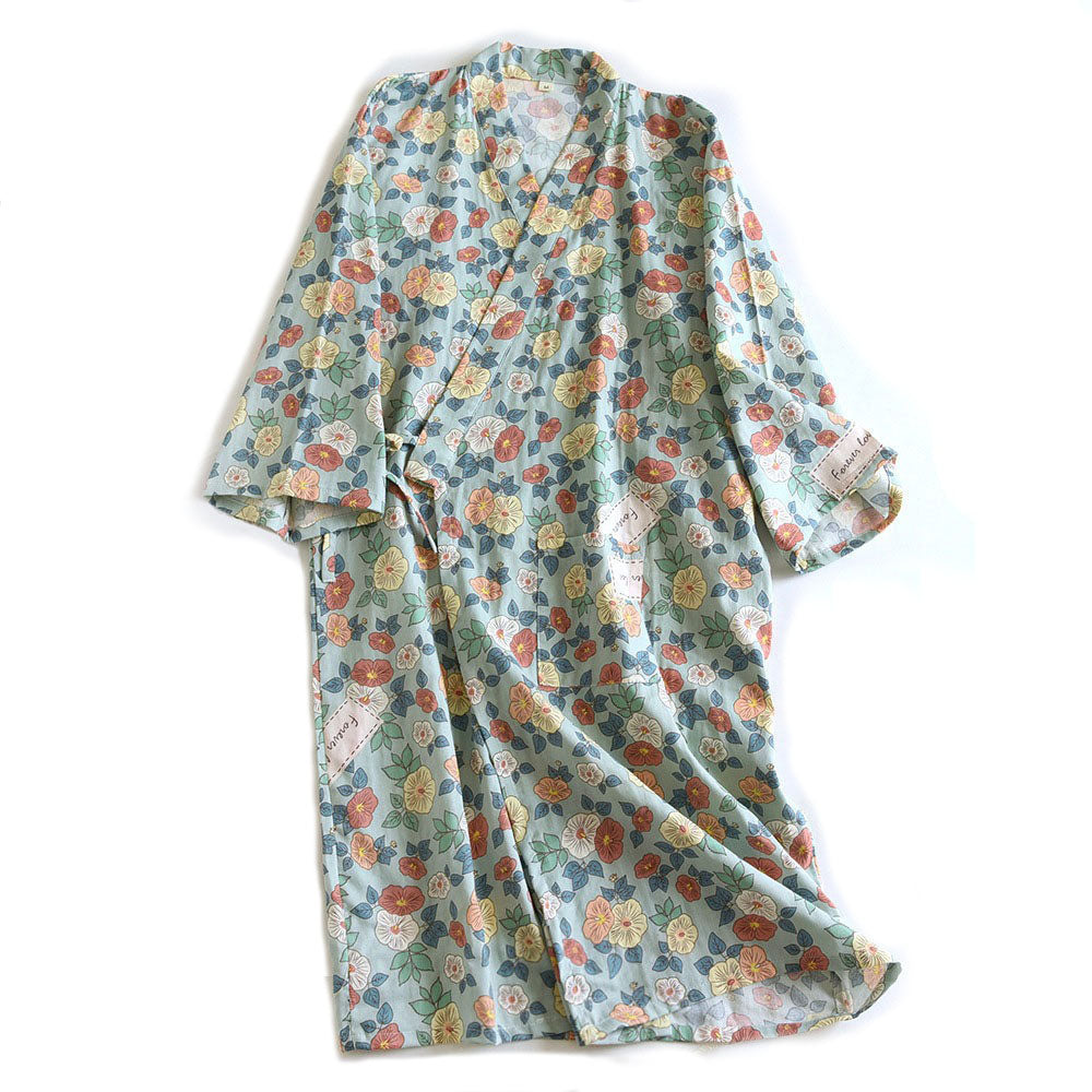Japanese Floral Yukata Bathrobe Nightgown | Kimono & Yukata ...