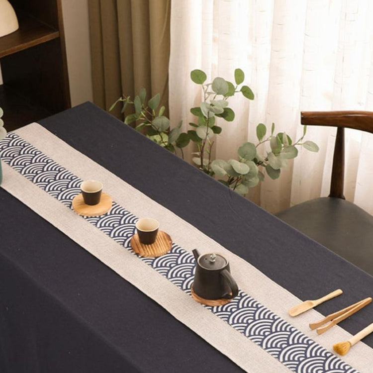 Zen Seigaiha Linen Table Runner – Seigaihaya