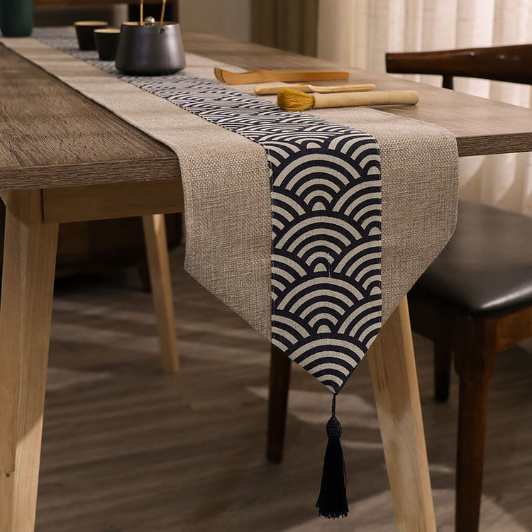 Zen Seigaiha Linen Table Runner – Seigaihaya