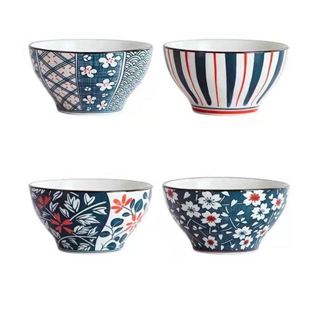 Traditional Japanese Ceramic Rice Bowl Set | Japanese Dinnerware ...