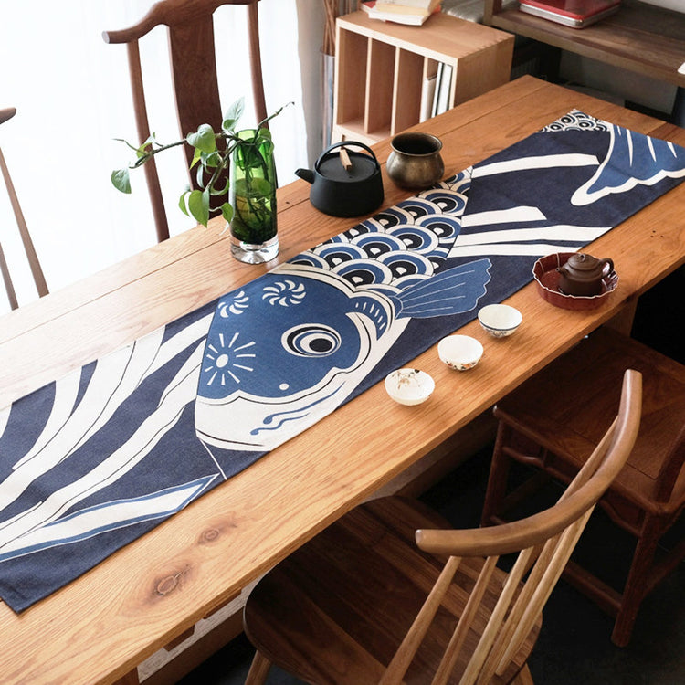 Koi Fish Linen Table Runner – Seigaihaya