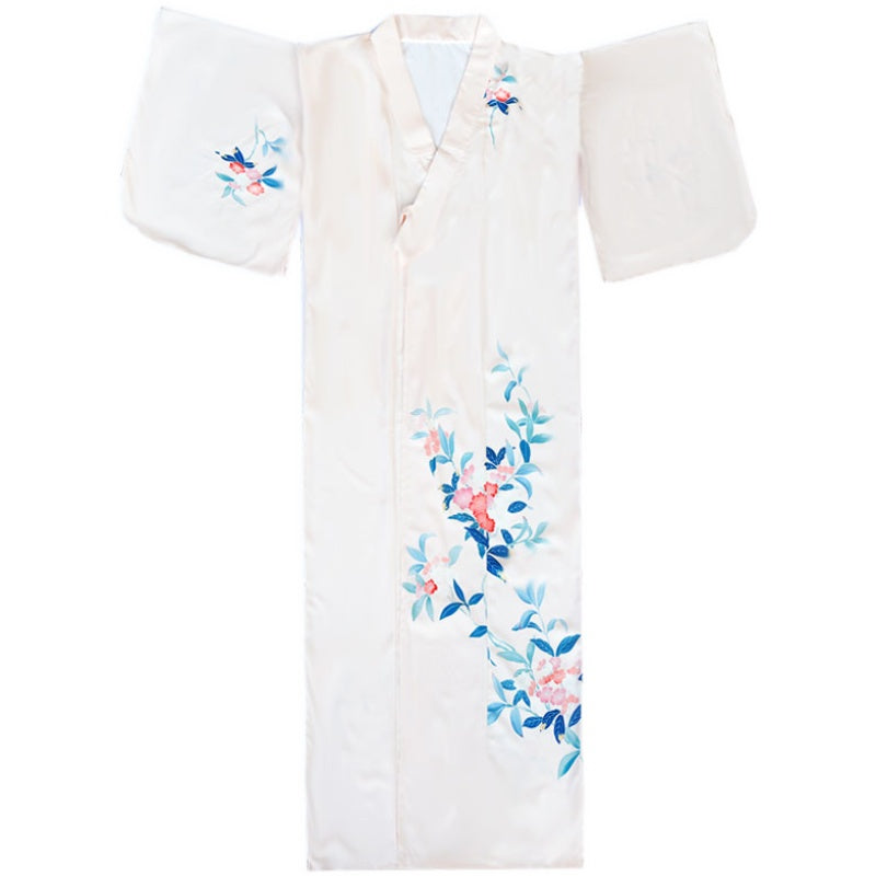Women White Yukata with Blossom Pattern | Japanese Kimono & Gifts Shop ...